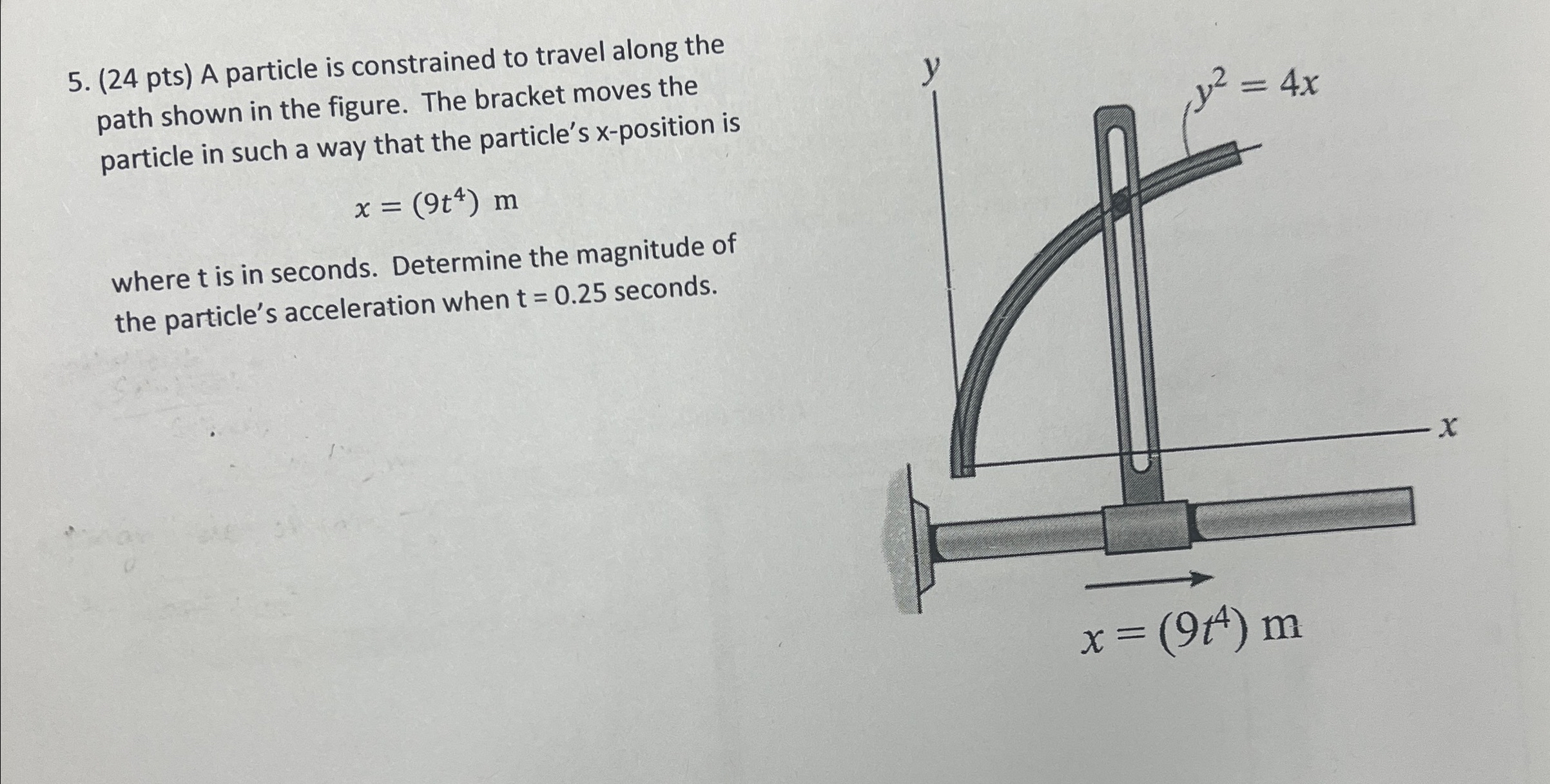 Solved (24 ﻿pts) ﻿A particle is constrained to travel along | Chegg.com