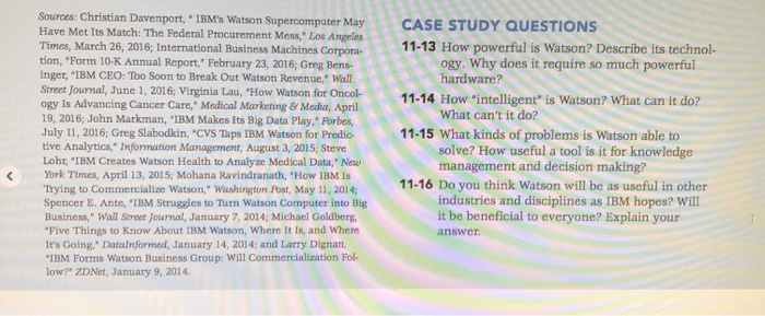 Solved Does IBM's Watson Have a Future in Business? CASE | Chegg.com