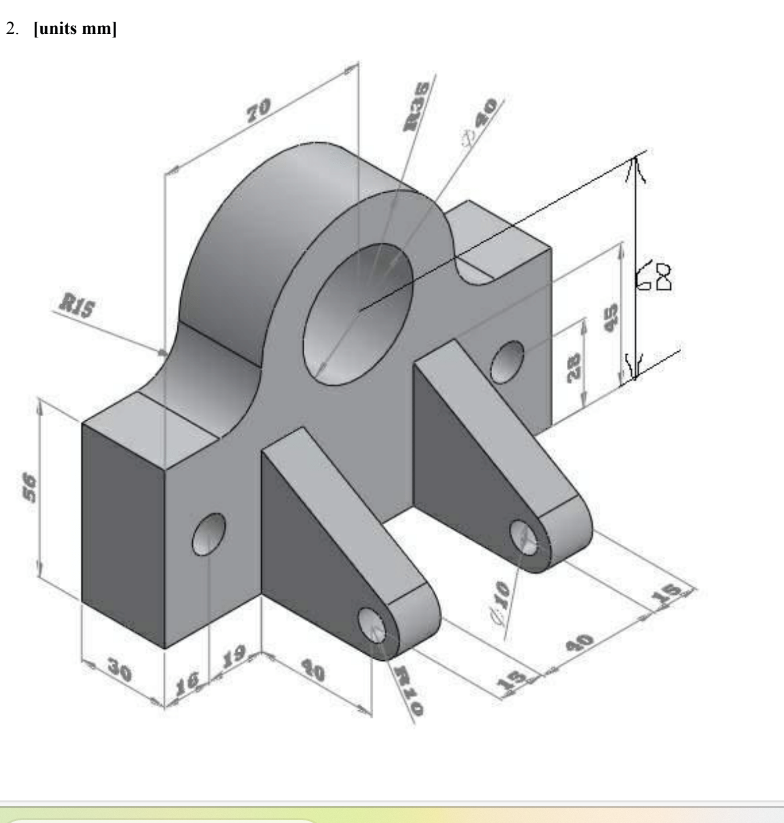 Solved [units mm]Use Solidworks 2023to sketch | Chegg.com