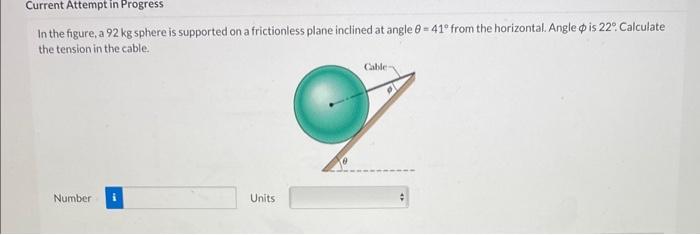 Solved In the figure, a 92 kg sphere is supported on a | Chegg.com