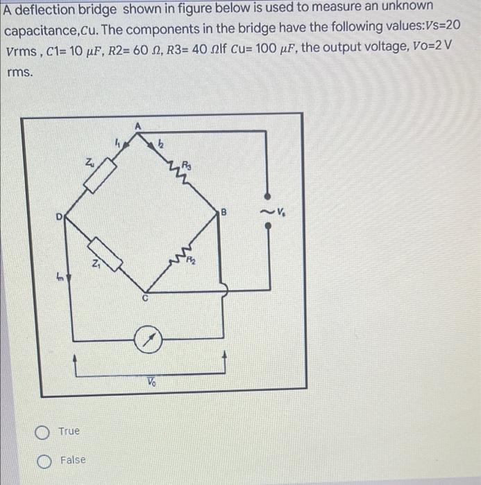 Solved A deflection bridge shown in figure below is used to | Chegg.com
