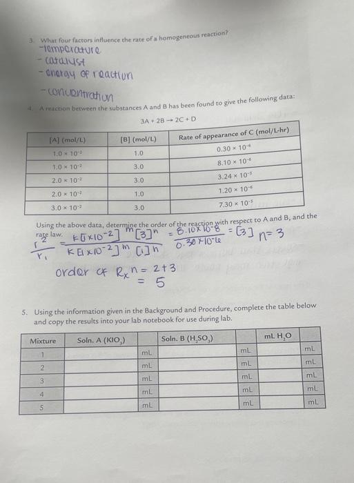 Solved 2. If the rate law for a reaction is rate =k[A]2[B] : | Chegg.com