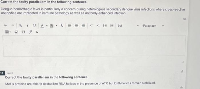 Correct the faulty parallelism in the following | Chegg.com
