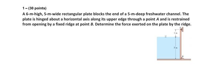 Solved 1 - (30 points) A 6-m-high, 5-m-wide rectangular | Chegg.com