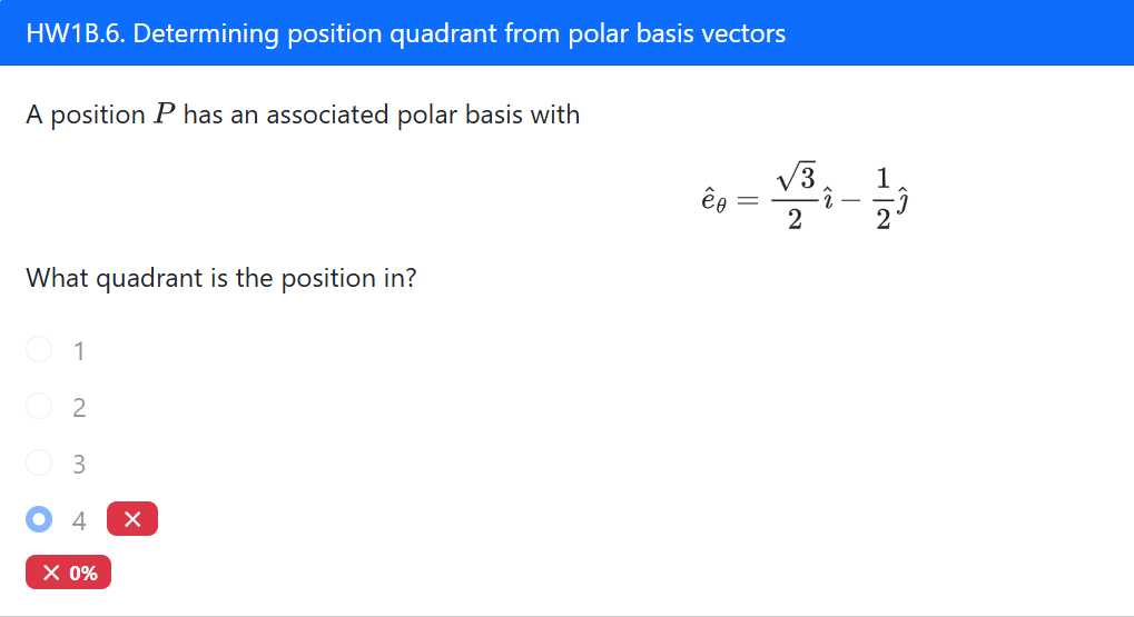 Solved HW1B.6. ﻿Determining position quadrant from polar | Chegg.com