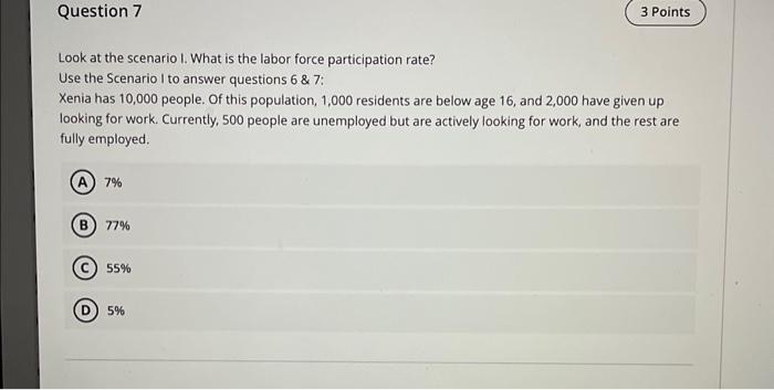 Solved Look at the scenario I. What is the labor force | Chegg.com