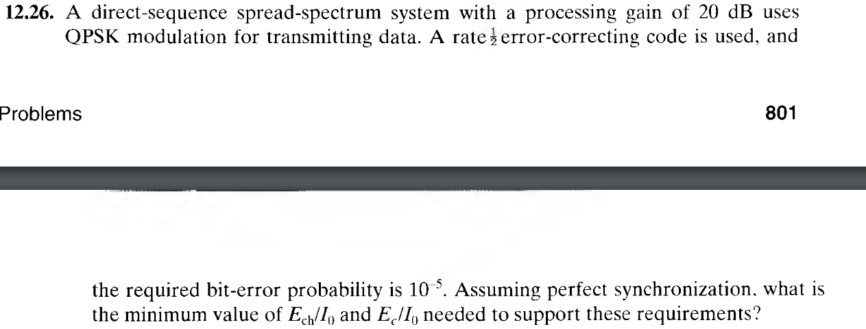Solved 12.25. ﻿A direct-sequence spread-spectrum system uses | Chegg.com