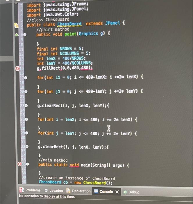 Solved import javax.swing.JFrame; import javax.swing.JPanel; | Chegg.com Solved import javax.swing.JFrame; import javax.swing.JPanel; | Chegg.com