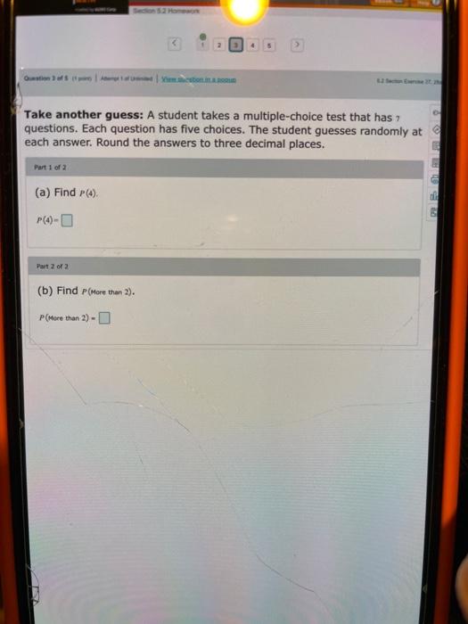 Solved O Take another guess: A student takes a | Chegg.com