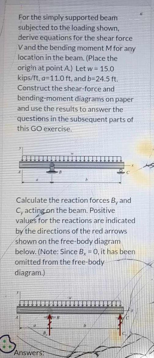 Solved For the simply supported beam subjected to the | Chegg.com