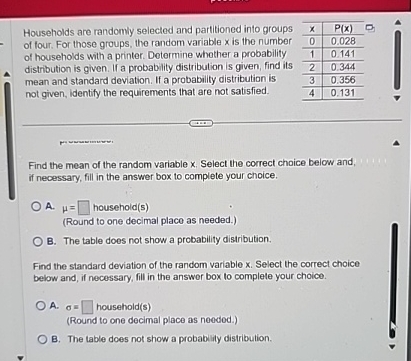 Solved Households are randomly selected and partitioned into | Chegg.com
