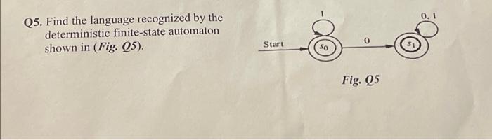 Solved Q5. Find the language recognized by the deterministic | Chegg.com