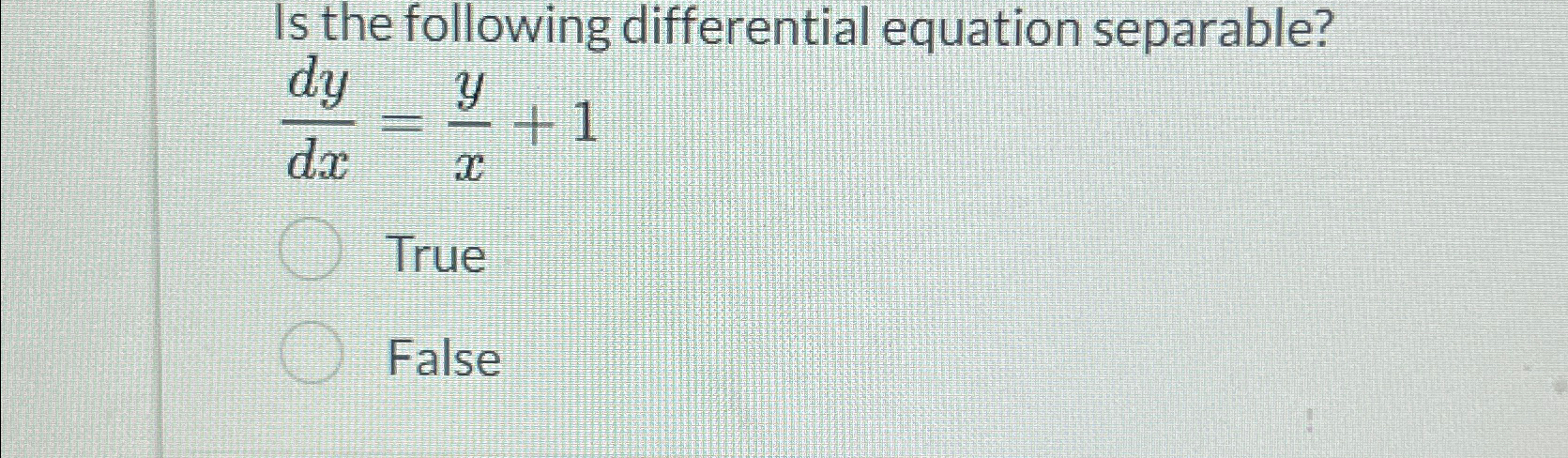Solved Is The Following Differential Equation