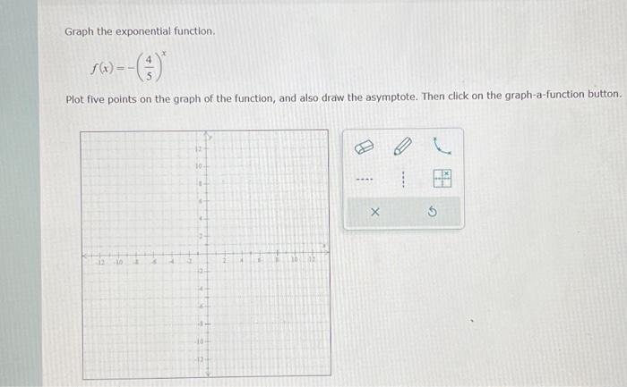 Solved Graph the exponential function. f(x)=−(54)x Plot five | Chegg.com