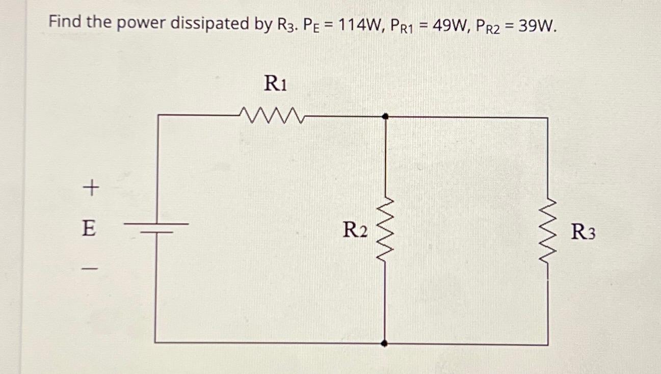 Solved Find the power dissipated by | Chegg.com