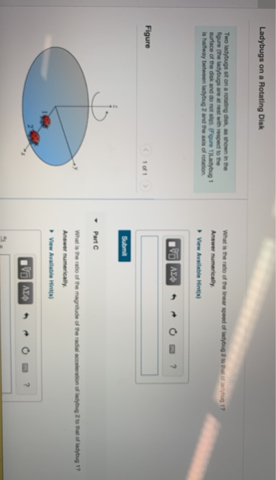 Solved Two ladybugs sit on a rotating disk, as shown in the | Chegg.com