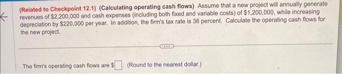 Solved (Related to Checkpoint 12.1) (Calculating operating | Chegg.com