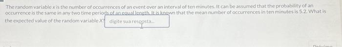 Solved The random variable x is the number of occurrences of | Chegg.com