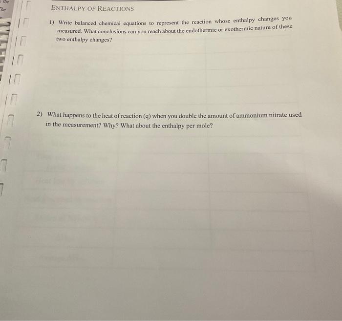 Solved 1) Write balanced chemical equations to represent the | Chegg.com