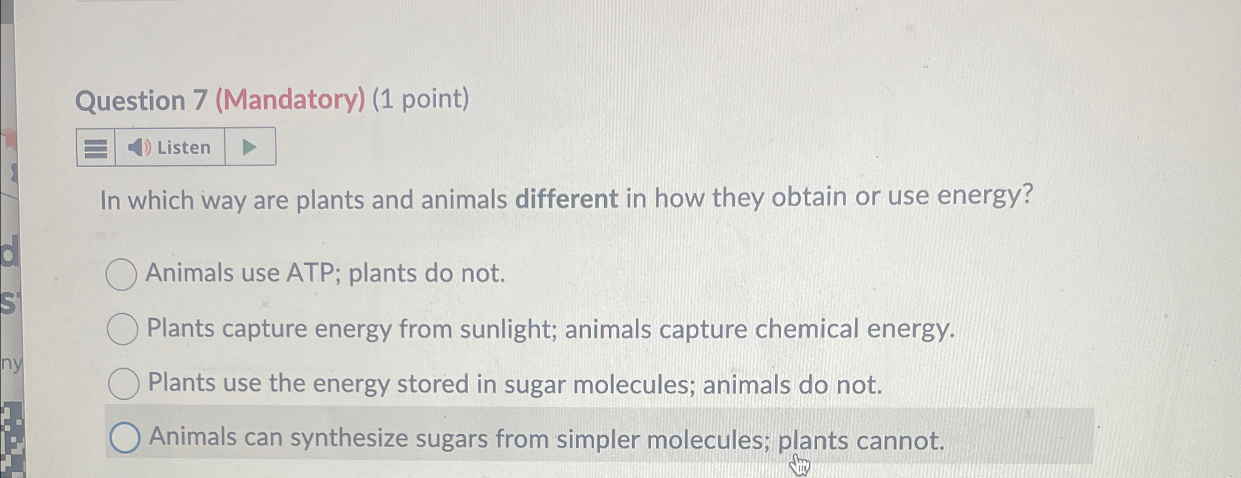 Solved Question 7 (Mandatory) (1 point)ListenIn which way | Chegg.com Solved Question 7 (Mandatory) (1 point)ListenIn which way | Chegg.com