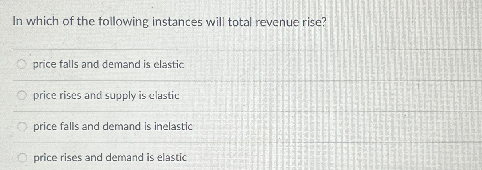 Solved In which of the following instances will total | Chegg.com