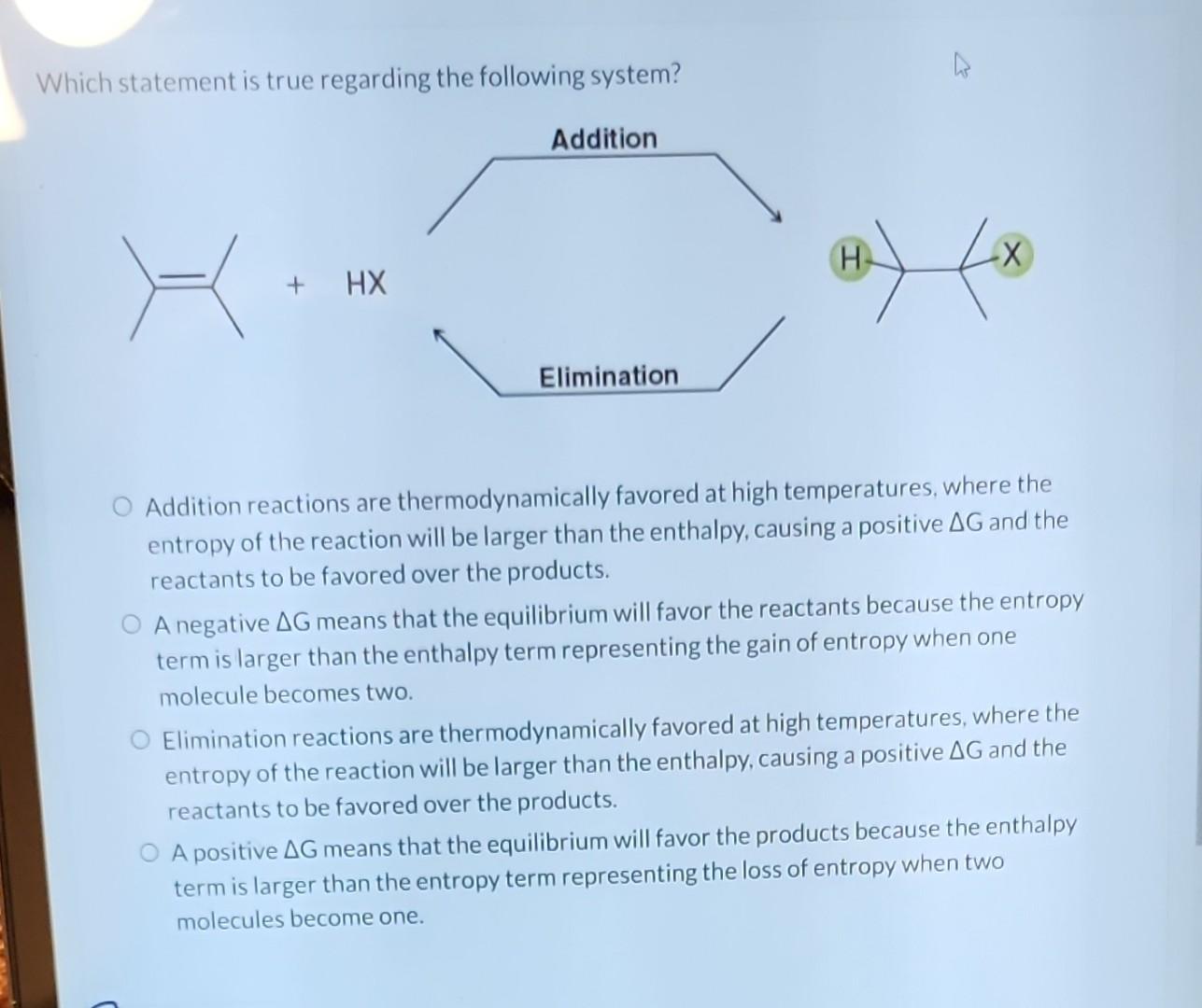 Solved Which statement is true regarding the following | Chegg.com