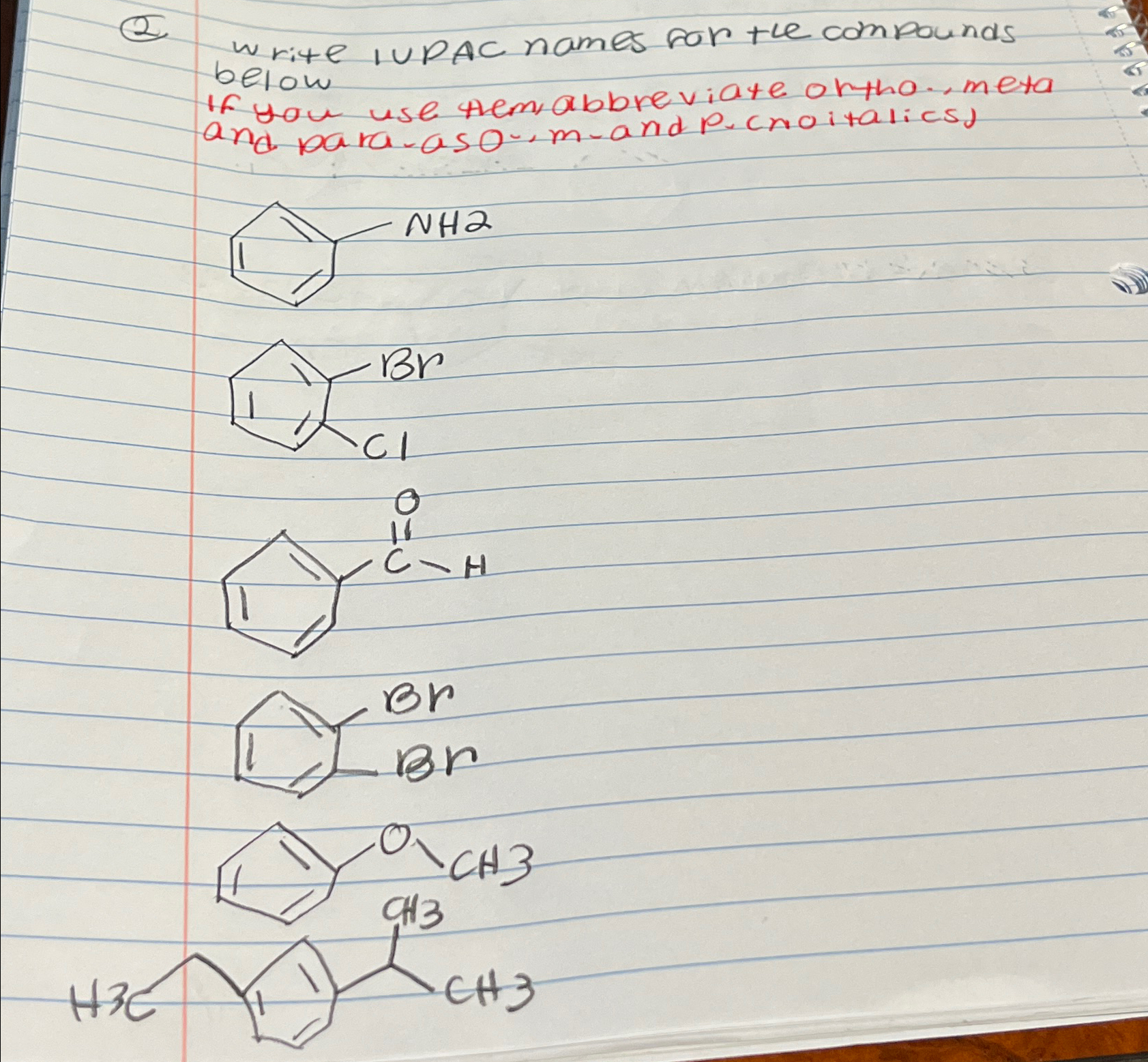 Solved (2)Write IUPAC names for the compounds belowIf you | Chegg.com