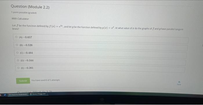 Solved lines? (A) -0.657 (B) -0.526 (9) -0.484 (D) -0.341 | Chegg.com