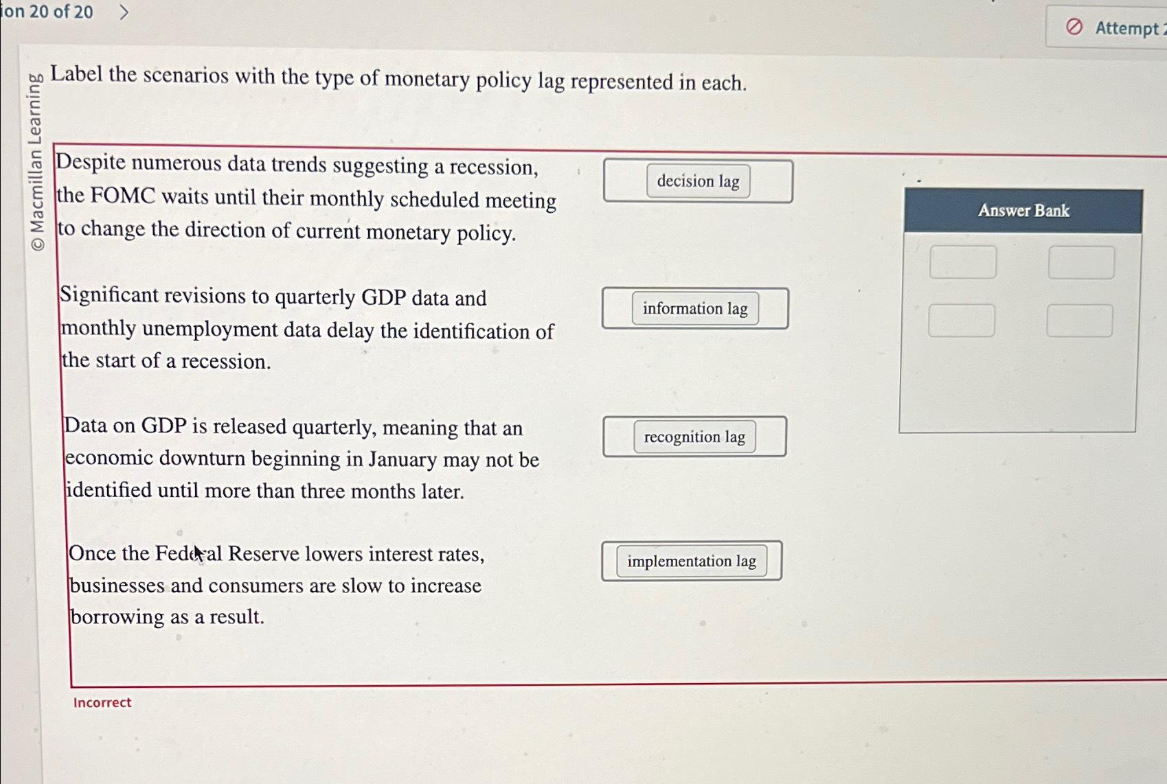 Solved Label the scenarios with the type of monetary policy | Chegg.com