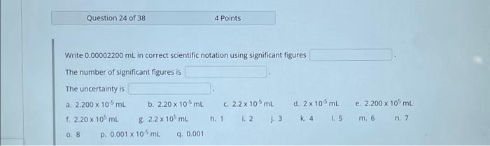 Solved Write 0.00002200 mL in correct scientific notation | Chegg.com