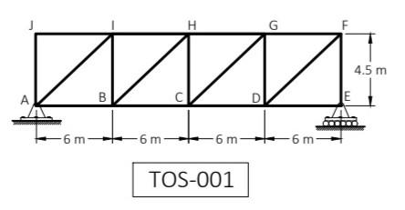 Solved PROBLEM 4 For the truss shown in TOS-001, it is being | Chegg.com