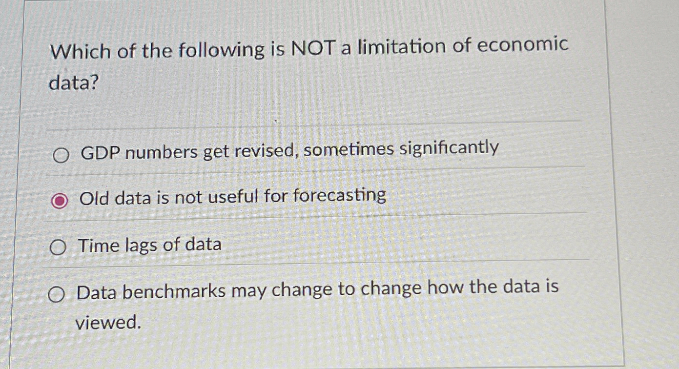 Solved Which of the following is NOT a limitation of | Chegg.com