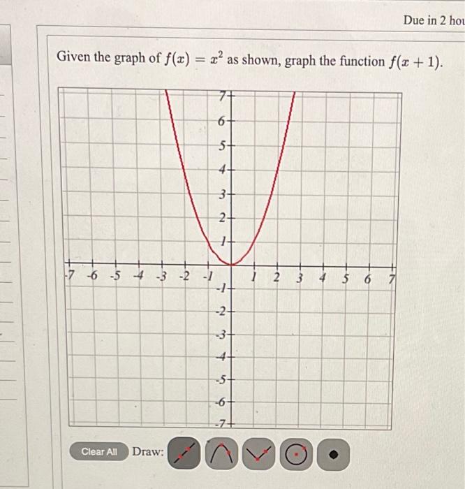 Solved Given the graph of f(x)=x2 as shown, graph the | Chegg.com