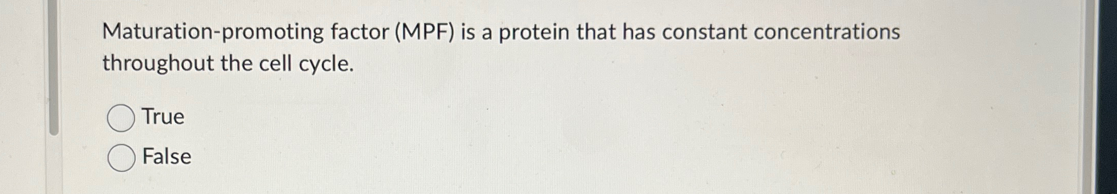 Solved Maturation Promoting Factor Mpf ﻿is A Protein That