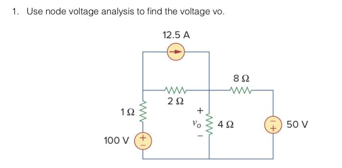 Solved 1. Use node voltage analysis to find the voltage vo. | Chegg.com