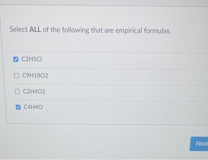Solved Select ALL of the following that are empirical | Chegg.com