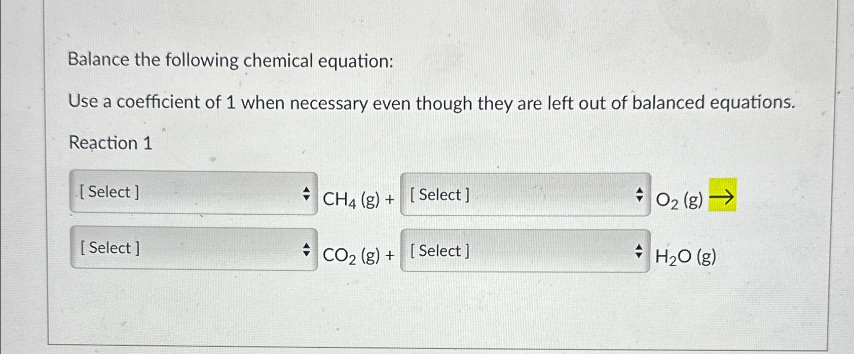 Solved Balance the following chemical equation:Use a | Chegg.com