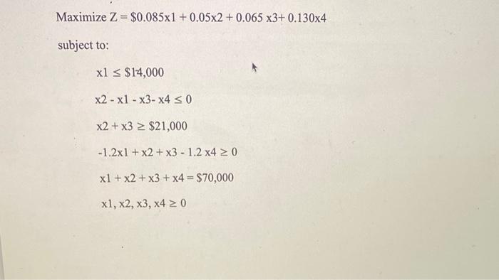 Solved Solve the following formulation by using Excel | Chegg.com