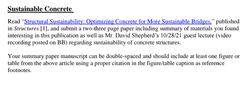 Solved Sustainable Concrete Read “Structural Sustainability: | Chegg.com