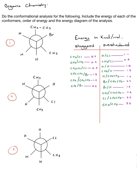 Solved Organic Chemistry: H T Do the conformational analysis | Chegg.com