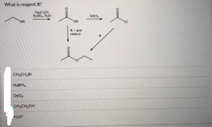 Solved What is reagent X? Na Cro H SO, H,0 SOCIE i OH ОН | Chegg.com