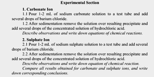 Solved LABORATORY EXERCISE No. 1 QUALITATIVE REACTIONS ON | Chegg.com