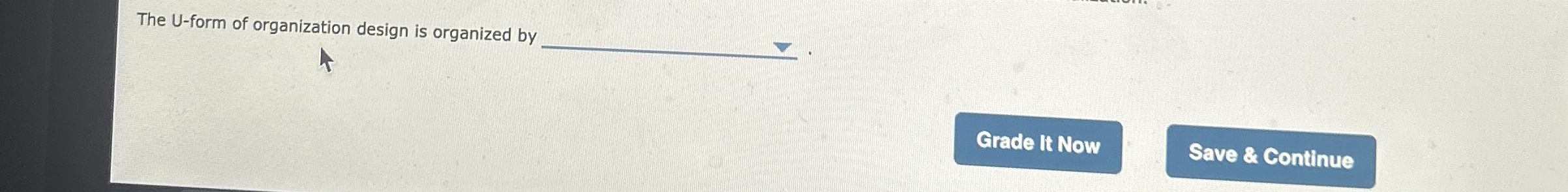 Solved The U-form of organization design is organized by | Chegg.com