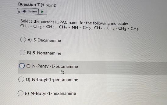 Solved Question 7 (1 point) 4 Listen Select the correct | Chegg.com