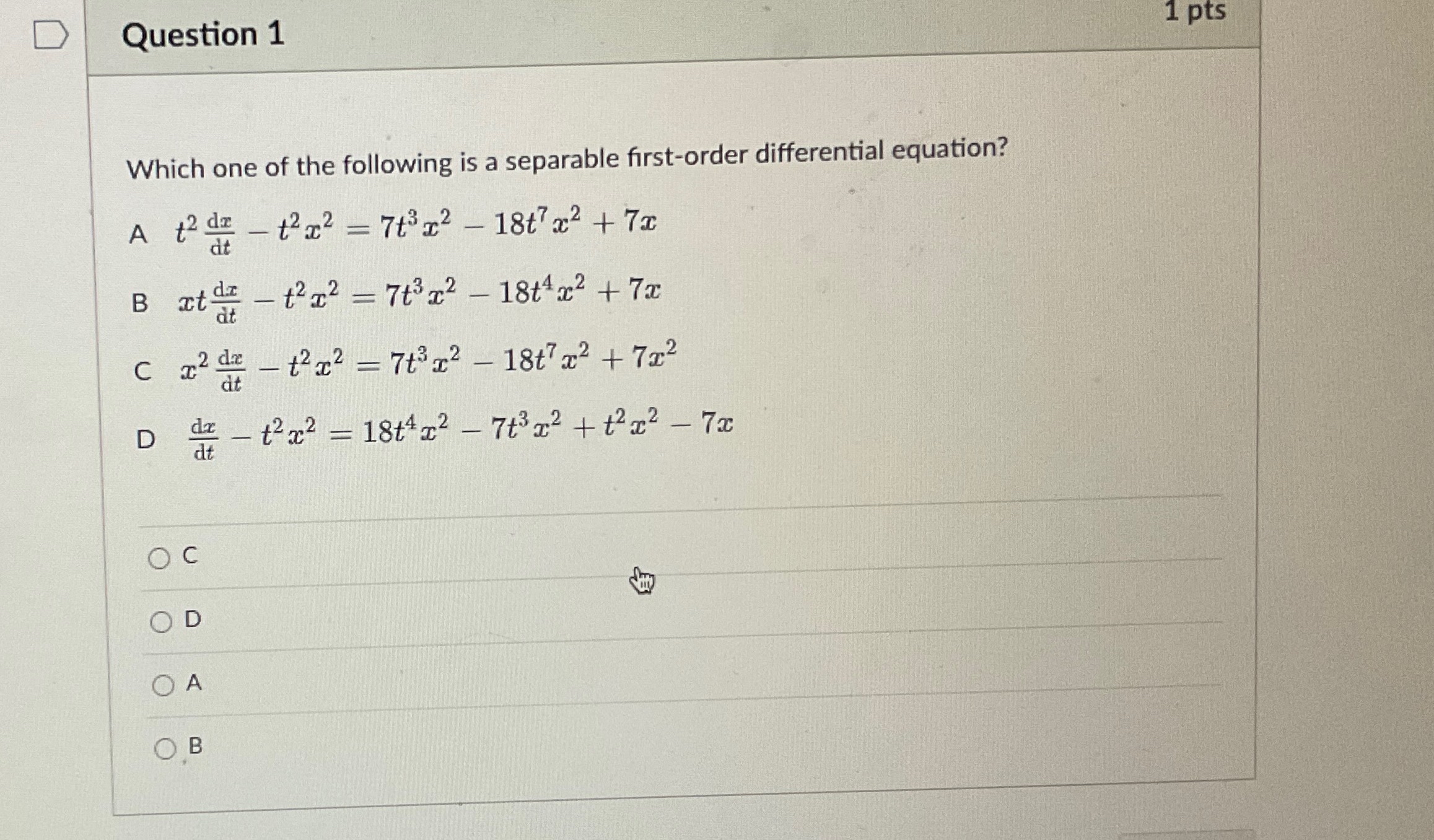 Solved Question 11 ﻿ptsWhich one of the following is a | Chegg.com