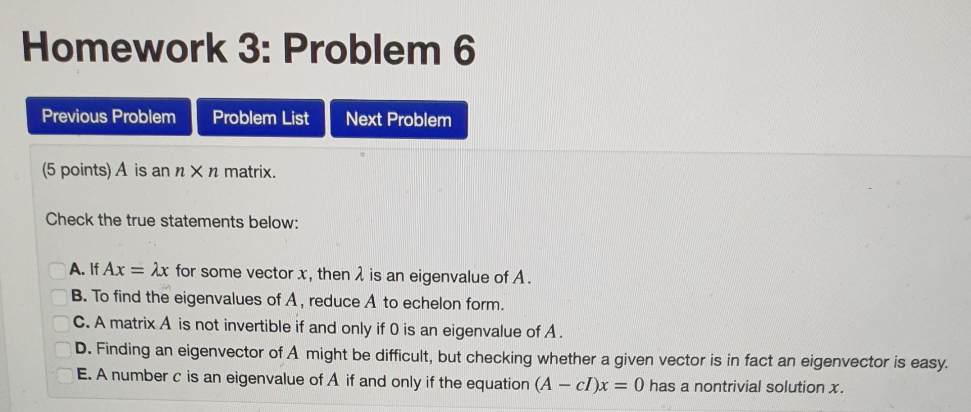 Solved Homework 3 Problem 6 Previous Problem Problem List 8017