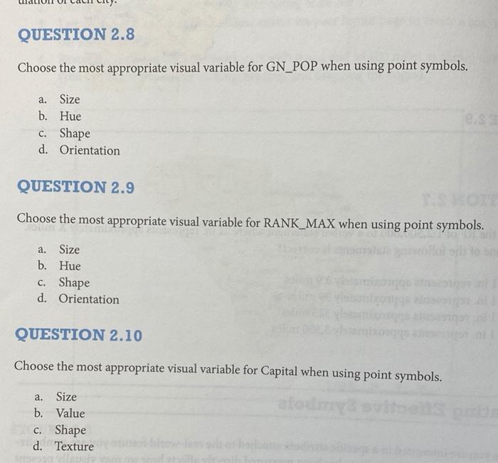 Solved QUESTION 2.8 Choose the most appropriate visual | Chegg.com