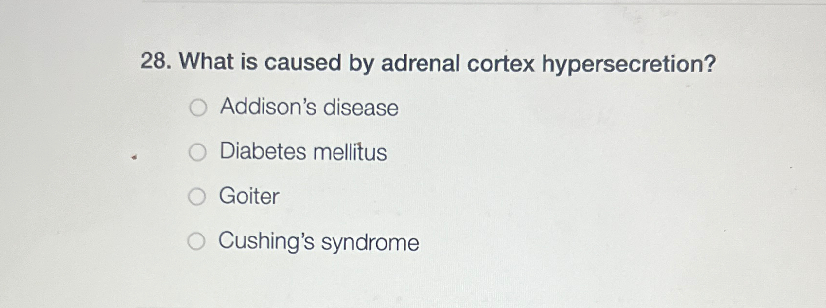 Solved What is caused by adrenal cortex | Chegg.com