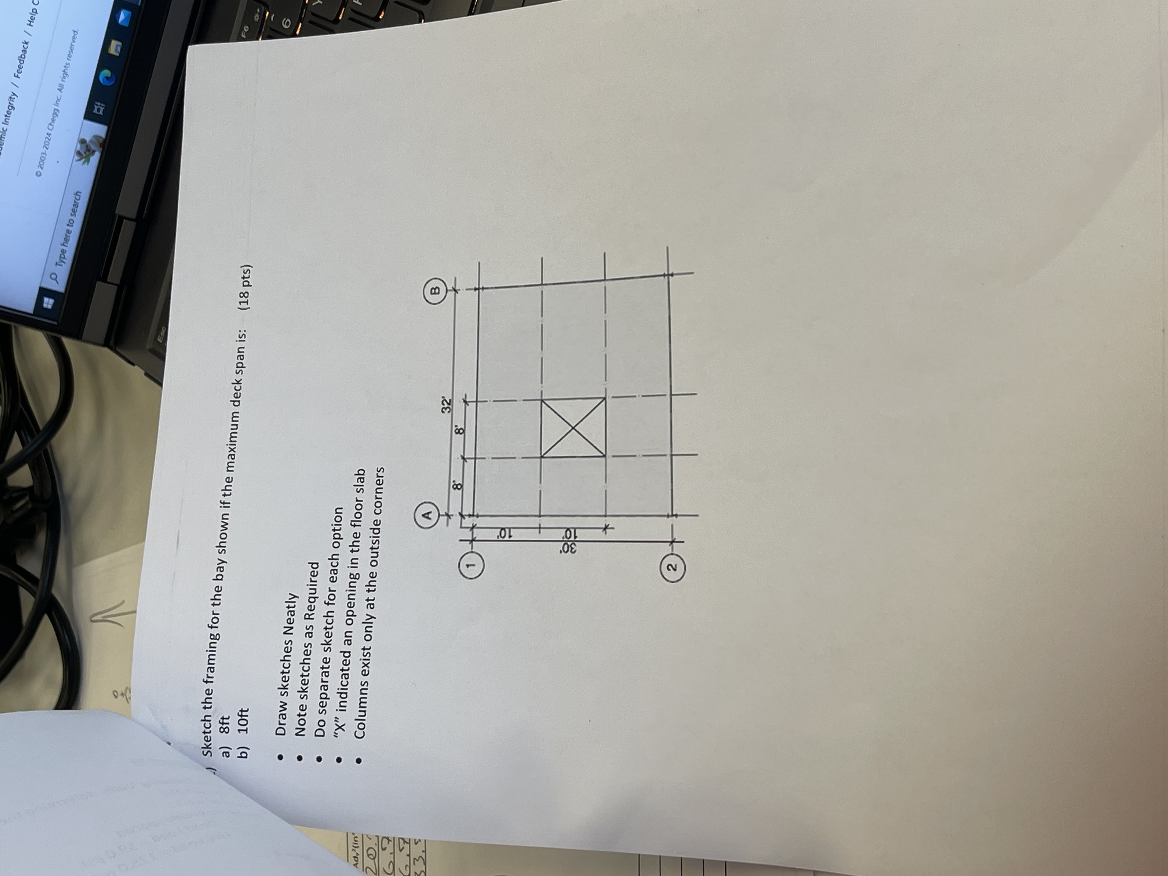 Solved a) 8ftb) 10ftDraw sketches NeatlyNote sketches as | Chegg.com