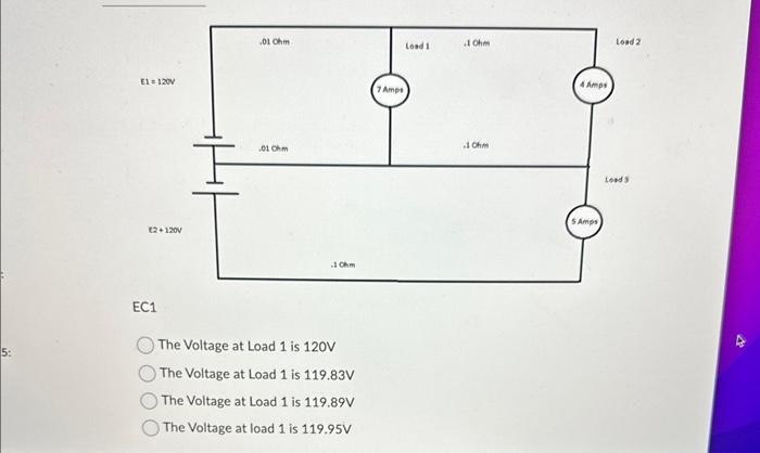Solved The Voltage at Load 1 is 120 V The Voltage at Load 1 | Chegg.com
